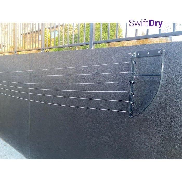 SwiftDry StreamLine Wall Mounted Clothesline - 6 Lines - Black